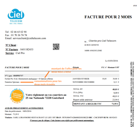Factures - Ciel Telecom